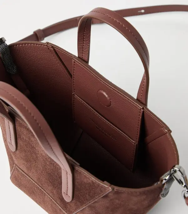 Brunello Cucinelli Mini Suede Bc Duo Tote Bag