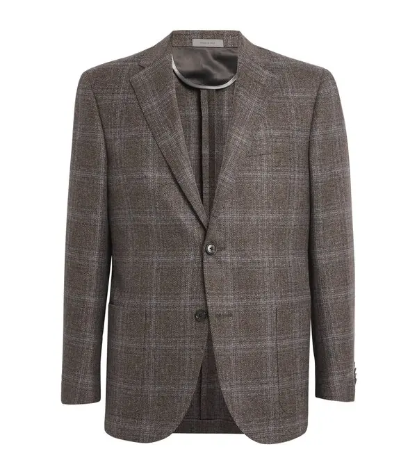 Corneliani Virgin Wool Check Blazer