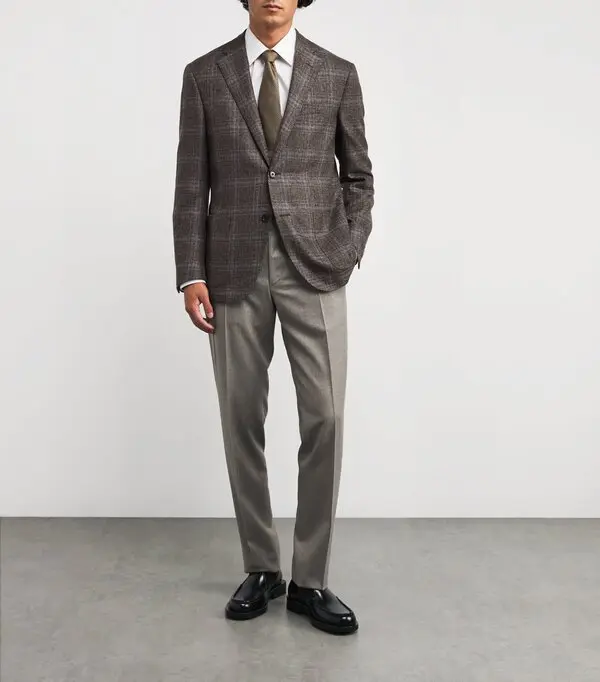 Corneliani Virgin Wool Check Blazer