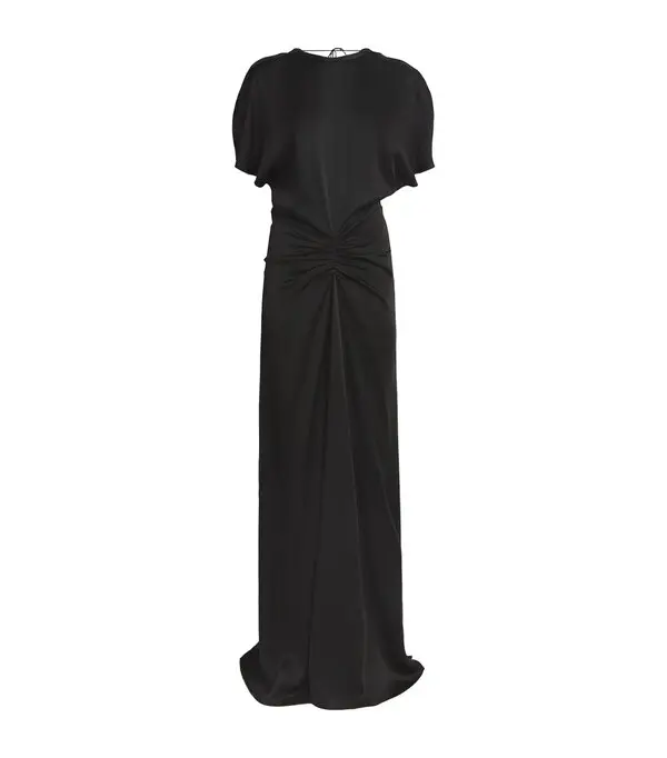 Victoria Beckham Gathered-waist Maxi Dress - Black