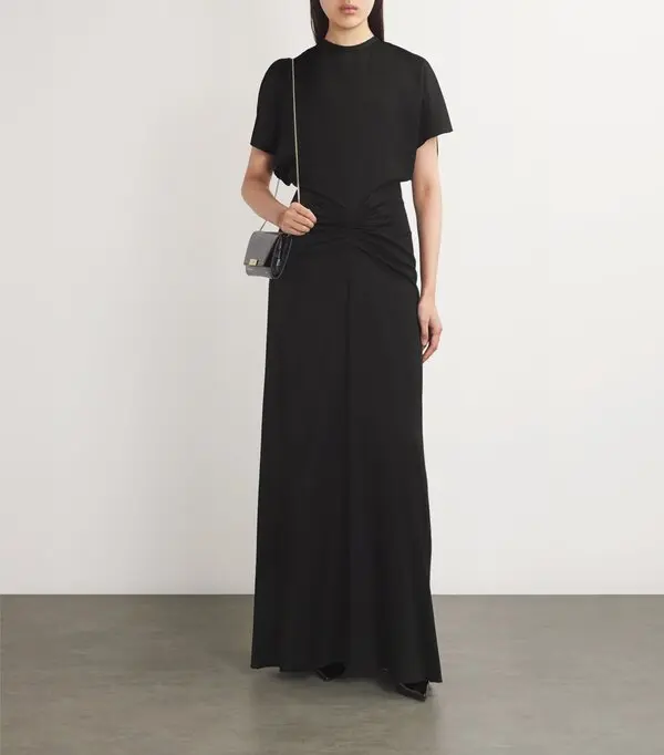 Victoria Beckham Gathered-waist Maxi Dress - Black