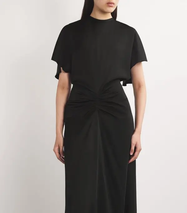Victoria Beckham Gathered-waist Maxi Dress - Black