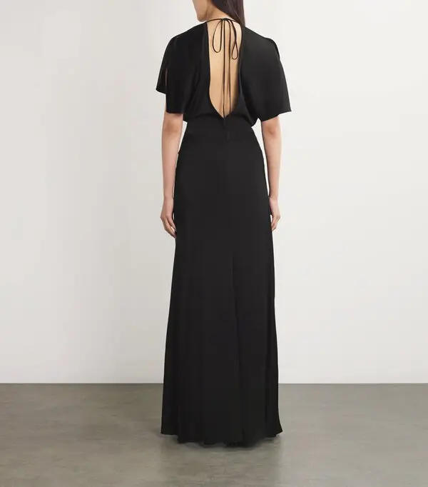 Victoria Beckham Gathered-waist Maxi Dress - Black