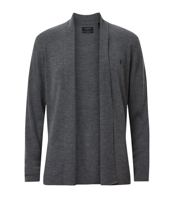 ALLSAINTS Merino Wool Mode Cardigan - Grey