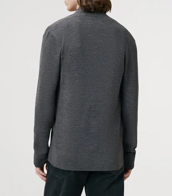 ALLSAINTS Merino Wool Mode Cardigan - Grey