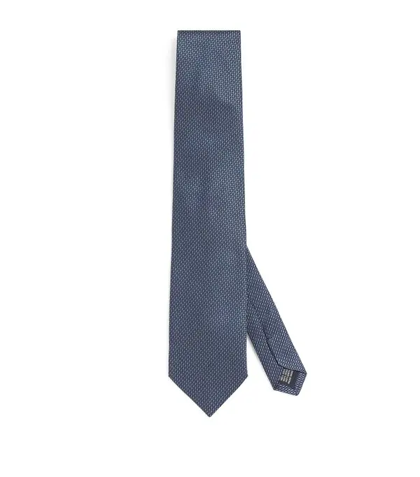 Pal Zileri Silk Geometric Jacquard Neck Tie - Blue