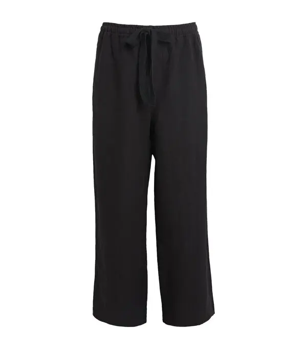 Commas Linen Wide-leg Trousers - Black