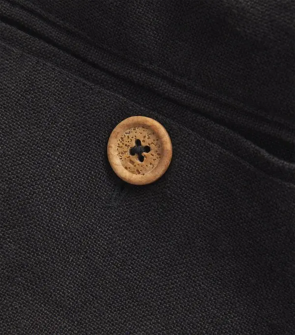 Commas Linen Wide-leg Trousers - Black