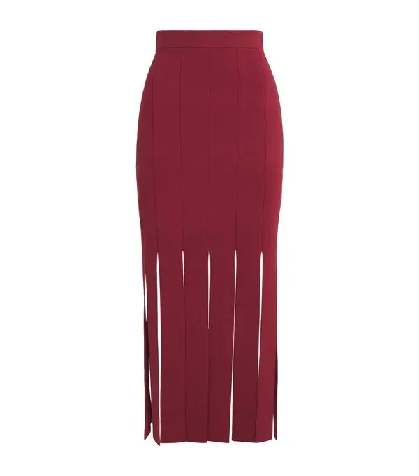 JOSEPH Milano Knit Lagny Compact Midi Skirt - Red