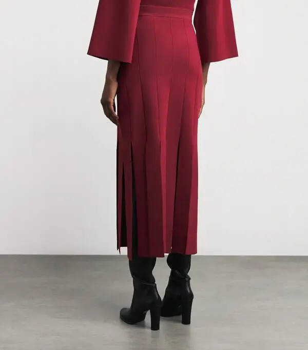 JOSEPH Milano Knit Lagny Compact Midi Skirt - Red