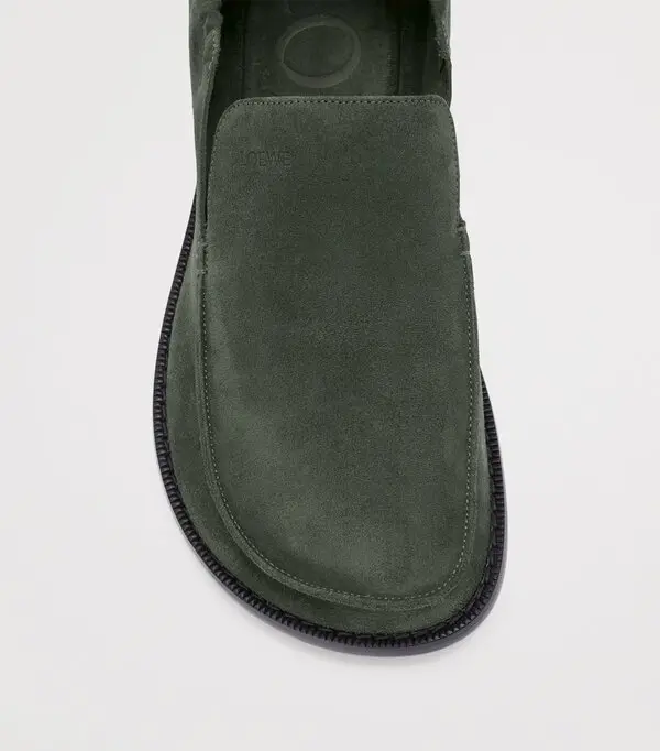 Loewe Suede Flex Loafers - Green