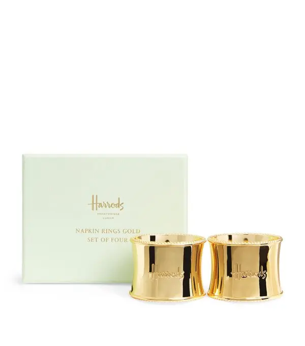 Harrods Stainless Steel Napkin Rings - Gold