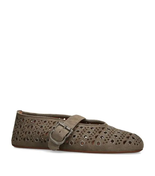Alaïa Suede Vienne Ballet Flats
