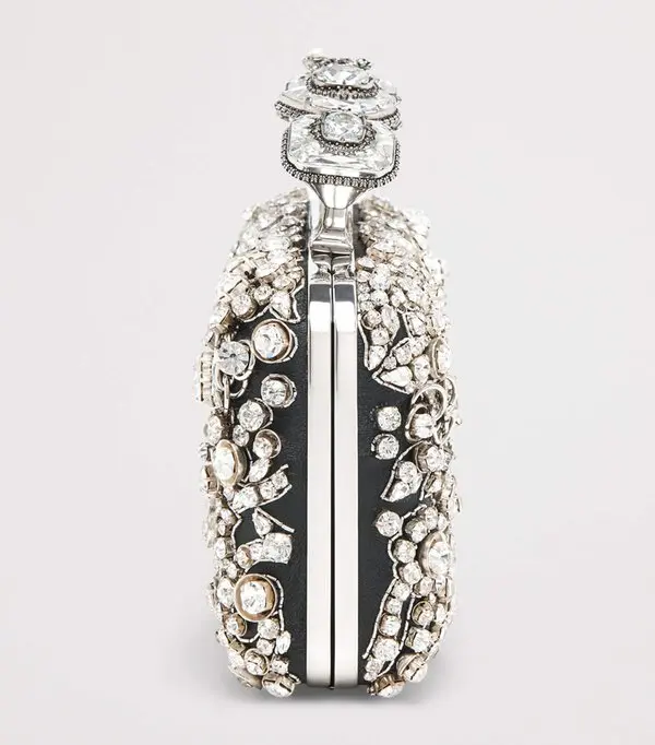 Alexander McQueen Embellished Skull Knuckle Clutch - Black