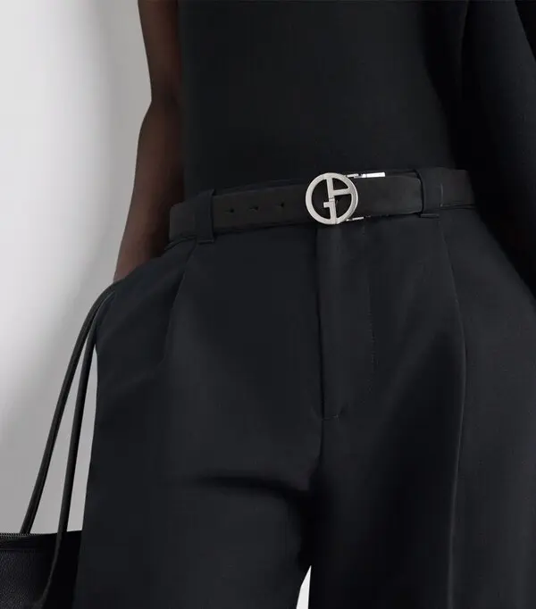 Giorgio Armani Suede And Leather Reversible Belt Strap