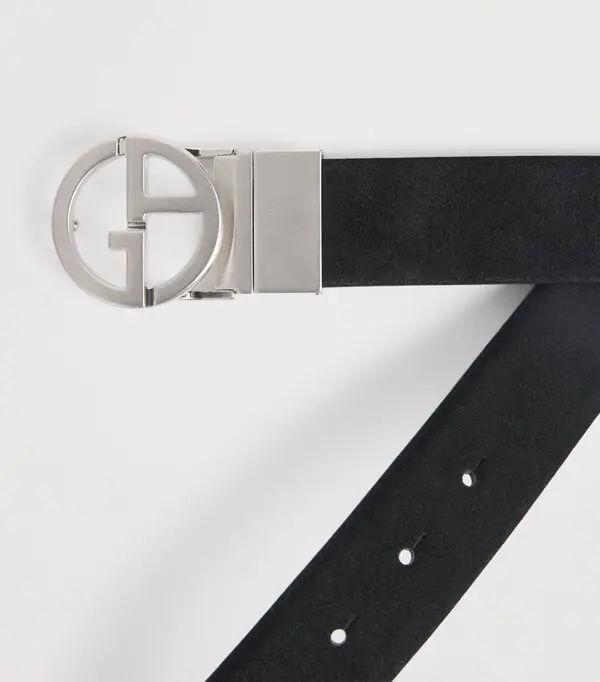 Giorgio Armani Suede And Leather Reversible Belt Strap
