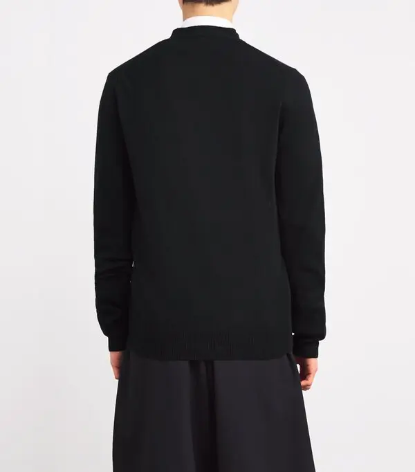 Play Comme Des Garcon Wool Heart Cardigan