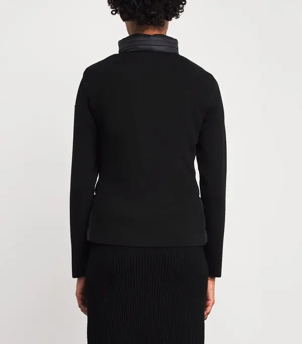 Moncler Down Wool-trim Panelled Cardigan
