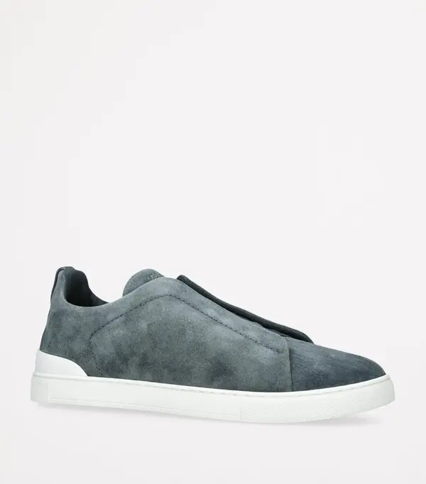 Zegna Triple Stitch Suede Sneakers