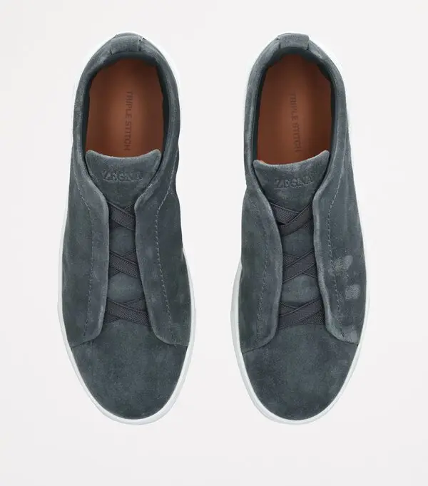 Zegna Triple Stitch Suede Sneakers