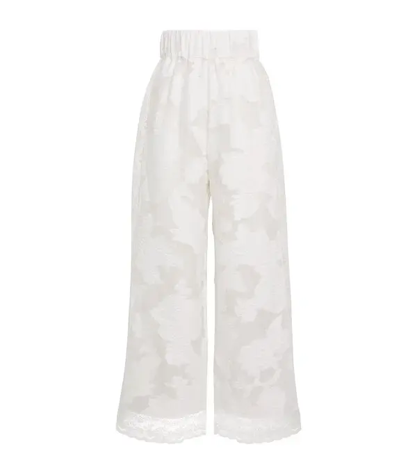Loretta Caponi Lace-trimmed Trousers - White