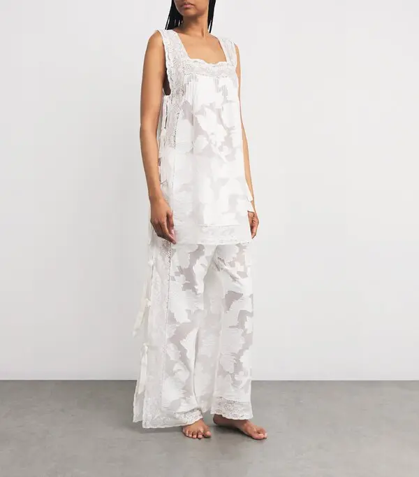 Loretta Caponi Lace-trimmed Trousers