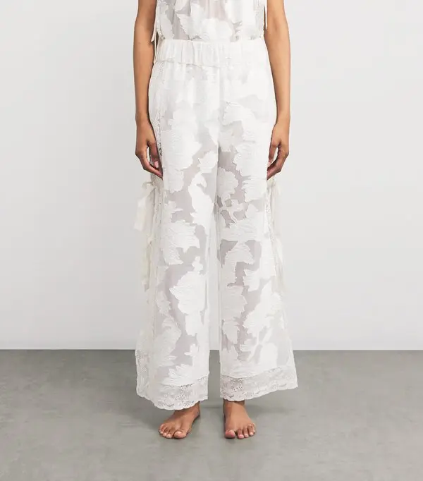 Loretta Caponi Lace-trimmed Trousers