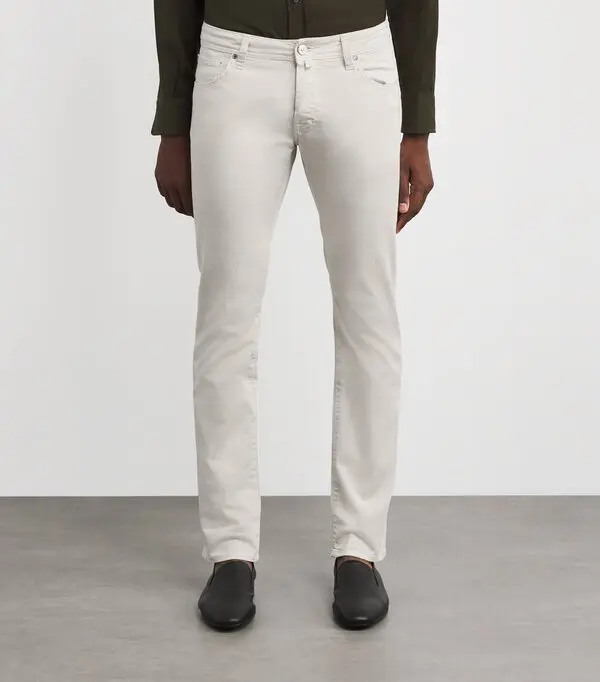 JACOB COHЁN Nick Slim Stretch-cotton Chinos - White