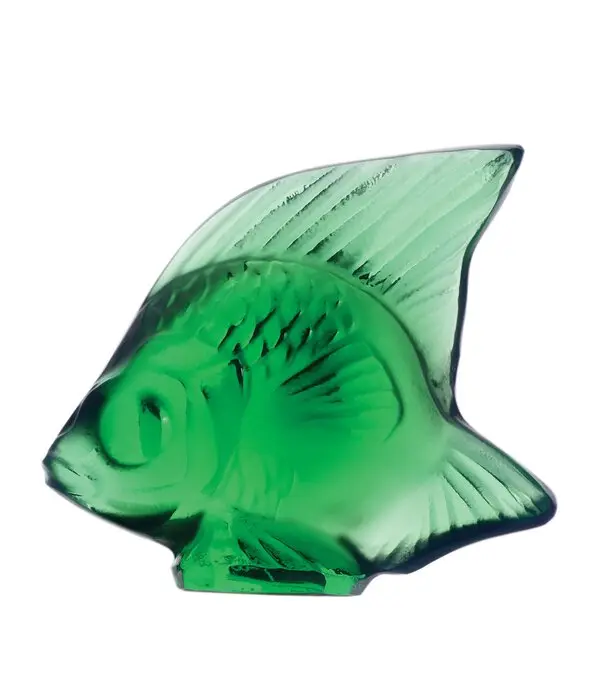 Lalique Crystal Fish Sculpture - Green