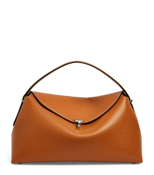 TOTEME Leather T-lock Top-handle Bag - Brown