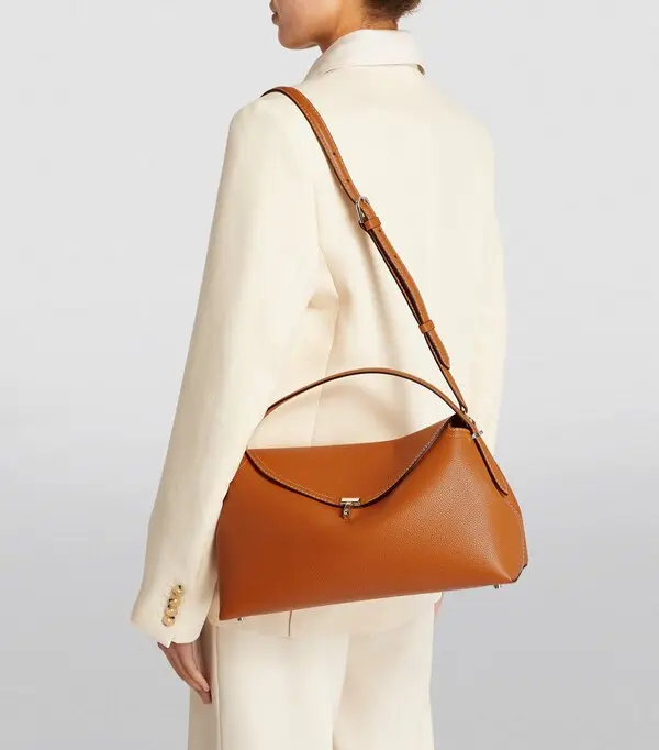 TOTEME Leather T-lock Top-handle Bag - Brown