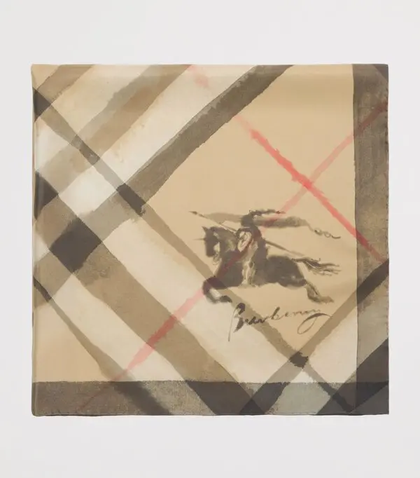 Burberry Silk Watercolour Check Scarf