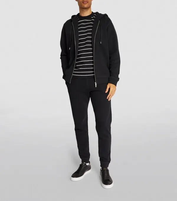 Sunspel Loopback Zip-up Hoodie - Black