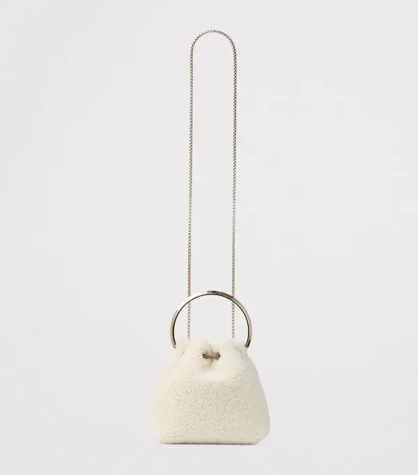 JIMMY CHOO Bon Bon Shearling Top-handle Pouch Bag