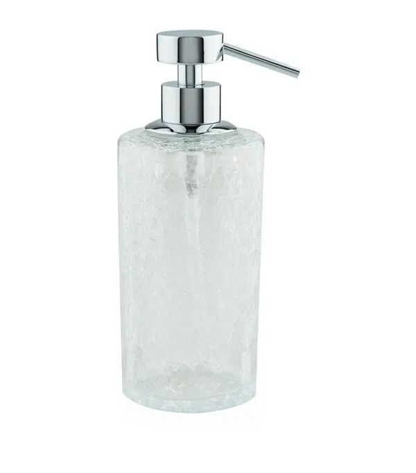 ZODIAC Cracked Crystal Soap Dispenser - Silver