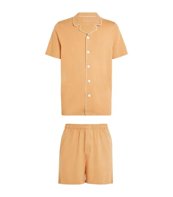 Derek Rose Micromodal Short Basel Pyjama Set - Ivory