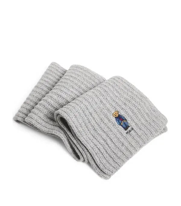 Polo Ralph Lauren Wool-blend Polo Bear Scarf - Grey