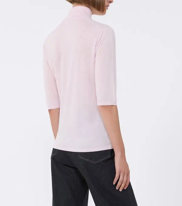 Max Mara Virgin Wool High-neck Top - Pink