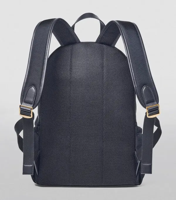 ASPINAL OF LONDON Nylon Backpack With Leather Trim - Blue