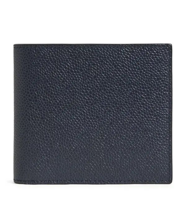 Thom Browne Leather Bifold Wallet - Navy