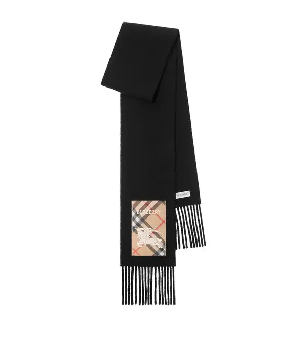 Burberry Cashmere Check Scarf - Black