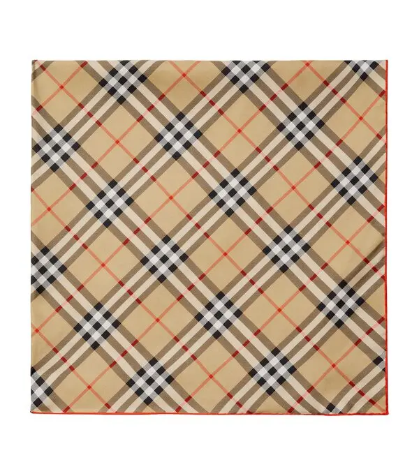 Burberry Silk Check Scarf - Beige