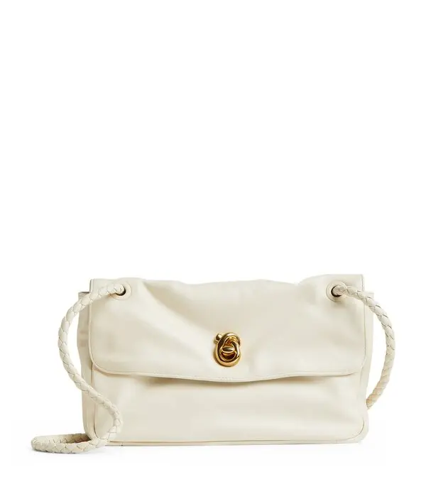 Bottega Veneta Lambskin Madison Cross-body Bag - White