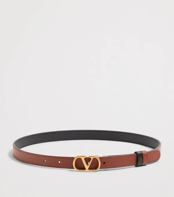 Valentino Garavani Leather Reversible Vlogo Signature Belt - Brown