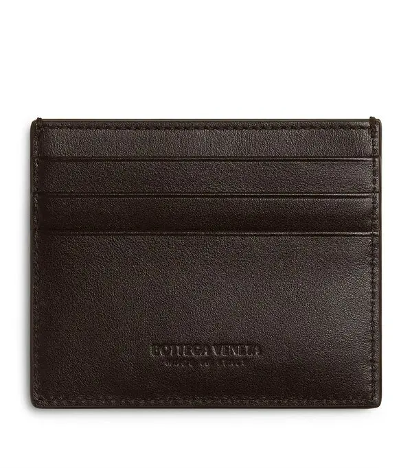 Bottega Veneta Leather Intrecciato Card Holder - Brown