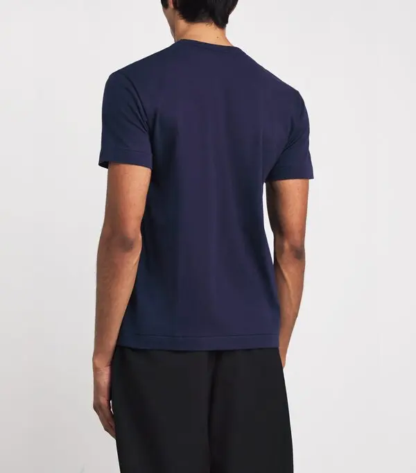 Play Comme Des Garcon Embroidered Double-heart T-shirt - Navy