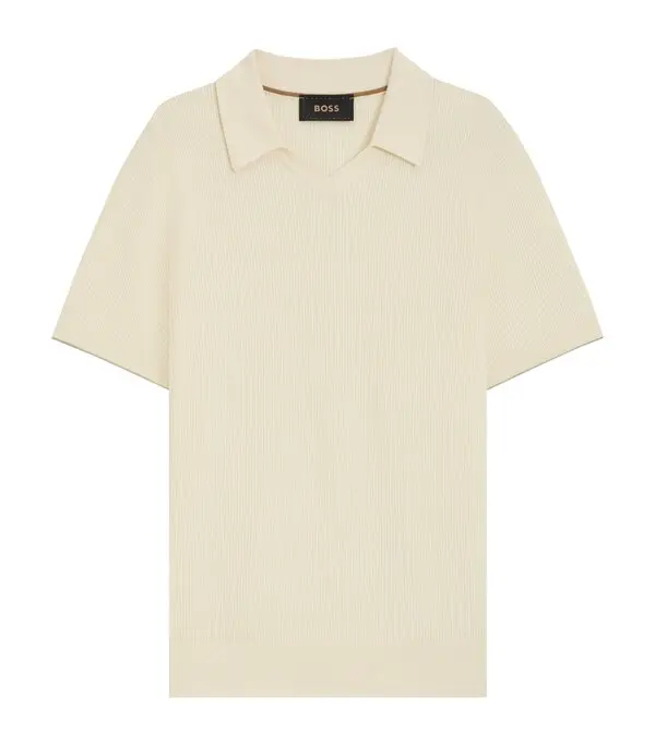 BOSS Silk-cotton Polo Shirt - White