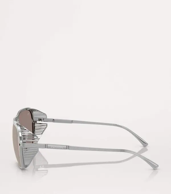 FERRARI Logo-detail Aviator Sunglasses - Silver
