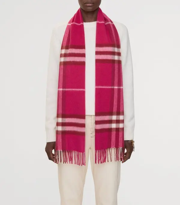 Burberry Cashmere Check Scarf - Pink