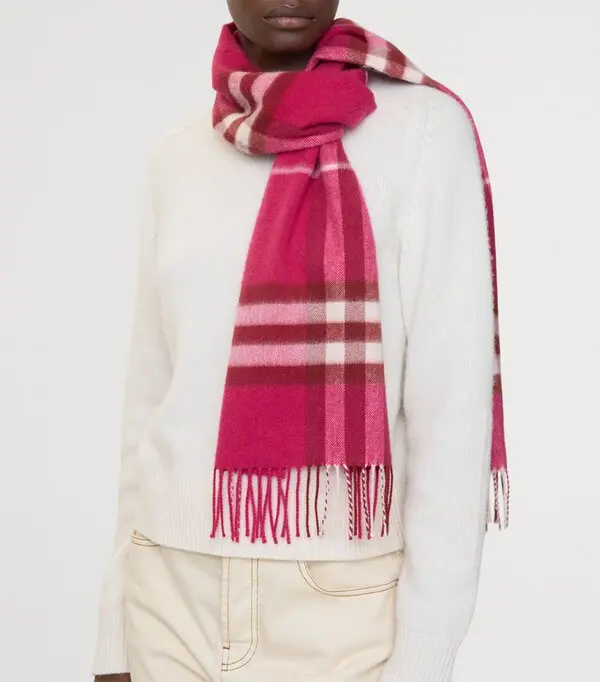 Burberry Cashmere Check Scarf - Pink